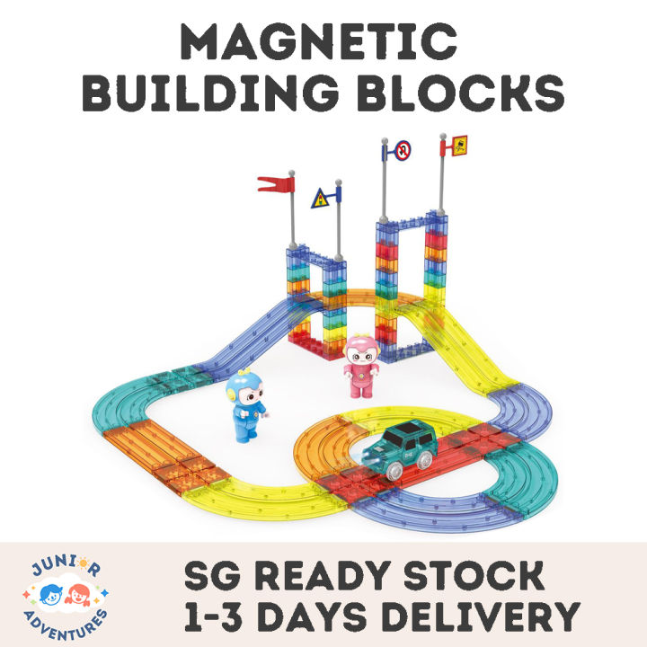 Colorful Magnetic Track Vehicle Building Blocks Toys For Boys Girls ...