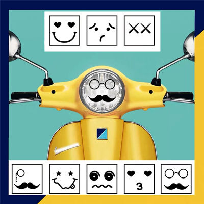 Funny Smiley Face Emoji Reflective Sticker Motorcycle Scooter Motor ...