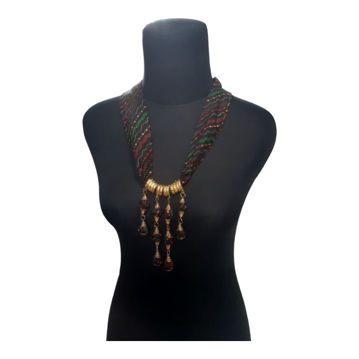 KALUNG RUMBAI BATIK HITAM AKSEN EMAS || KALUNG SERAGAM KOMUNITAS ...