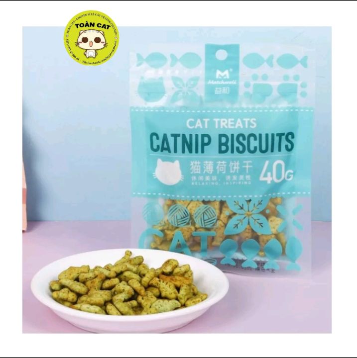 Bánh Thưởng Catnip Biscuit tiêu búi lông và giảm hôi miệng cho mèo gói ...