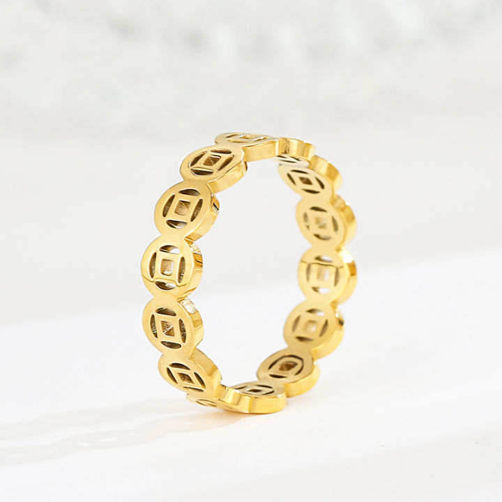 Money Ring Charm Catcher Coin Stainless Charm Ring Lucky Ring For Women ...