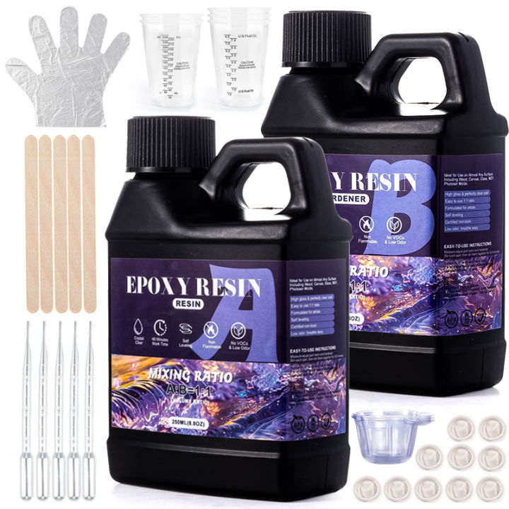 Easy Mix 1:1 Epoxy Resin Kit Crystal Clear-Not Yellowing No Bubble Self ...