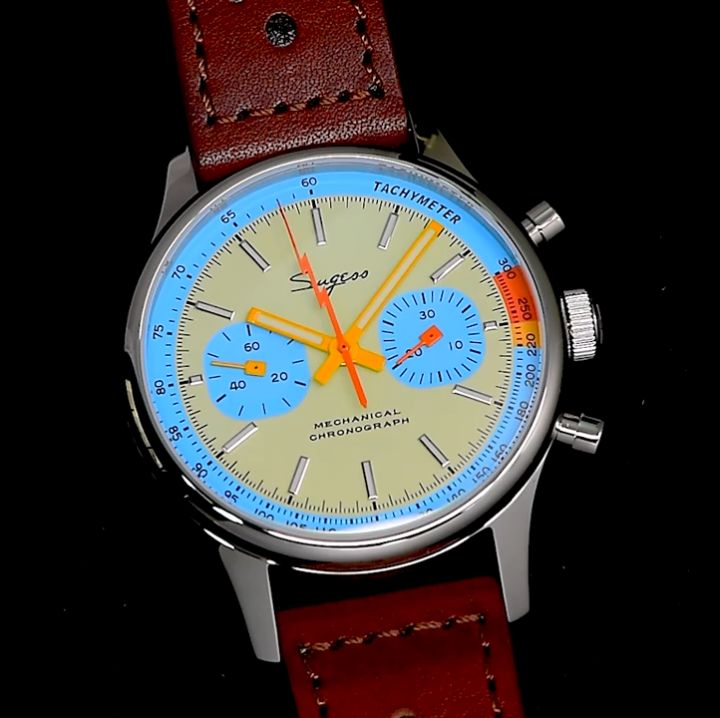 Sugess 1963 Pilot Watch Mens Chronograph Mechanical Wristwatches ...