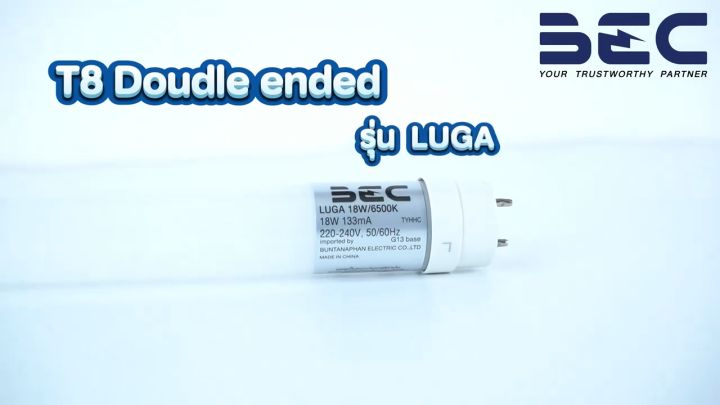 ยกลัง25ดวง BEC LED T8 9w รุ่น Luga Double-End 600 มม. รุ่นหลอด 60ซม. หลอดไฟ LED รับประกัน 1 ปี ...