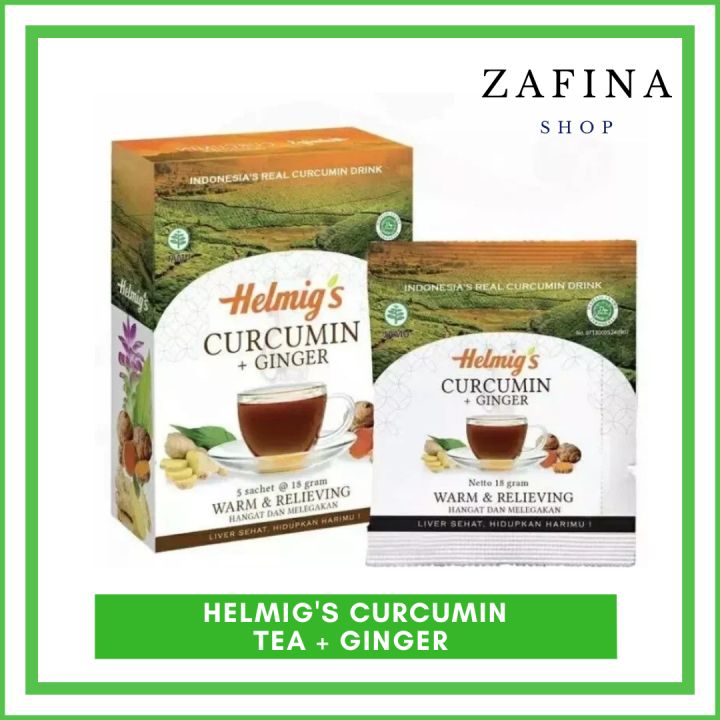 Helmig's Curcumin Tea + Ginger ( 5 Sachet kemasan box) | Lazada Indonesia