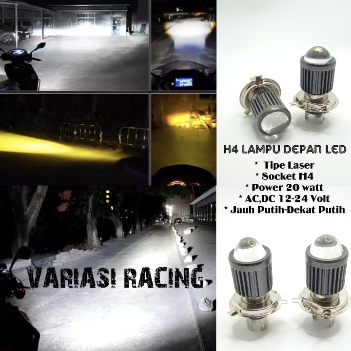 Promo Lampu Led Laser 2Warna H4 Lampu Utama Motor Kaki H-4 | Lazada ...