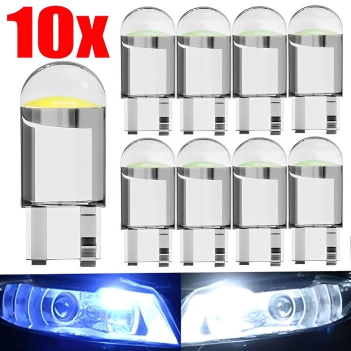 W5W LED T10 Car Lights COB Transparent Glass Universal Auto Signal Lamp ...