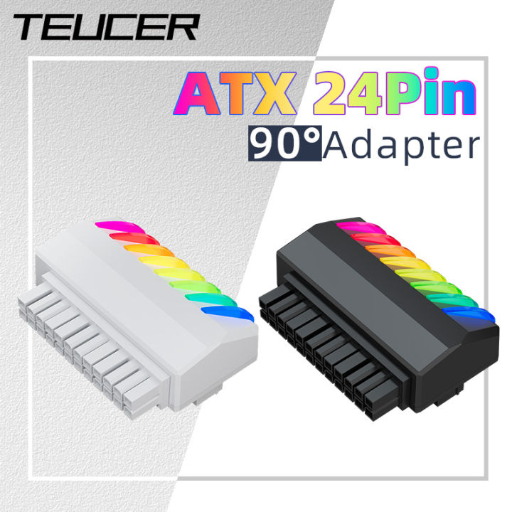 Teucer ATX 24Pin 90Degree Motherboard Power Supply Cable Connector 5V ...