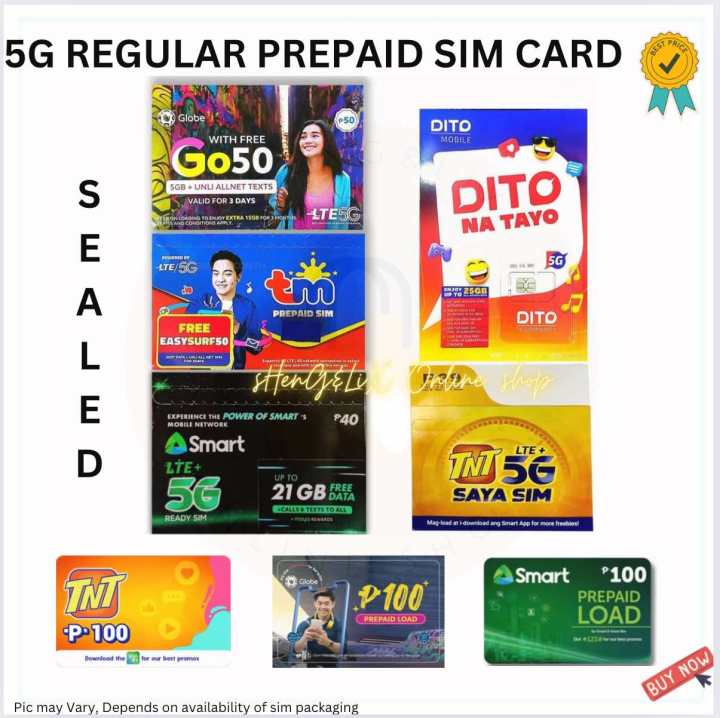 5G SIM CARDS TNT/ SMART/ GLOBE/ TM/ DITO BRAND NEW & SEALED | Lazada PH