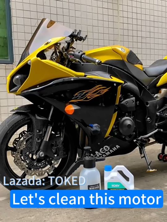 1 L Motorcycle Wash Shampoo Set with Foan CanWash Shampoo Wax with ...