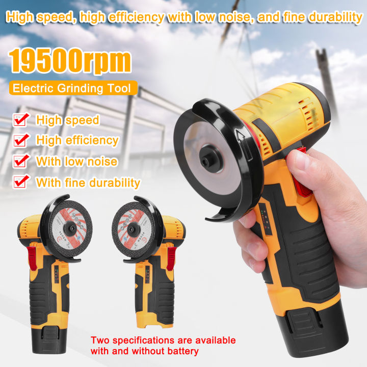 12V 19500rpm Mini Grinder Cordless Electric Angle Grinder 2 Battery ...