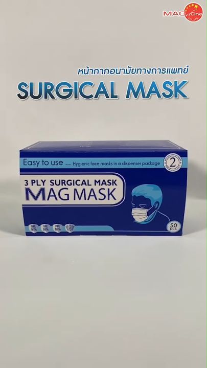 หน้ากากอนามัย (ชนิดคาร์บอน) MAG MASK สีดำ บรรจุกล่องละ 50 แพ็ค แพ็คละ 1 ...