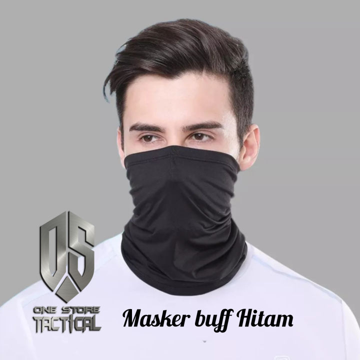 Masker Buff Hitam polos | Lazada Indonesia