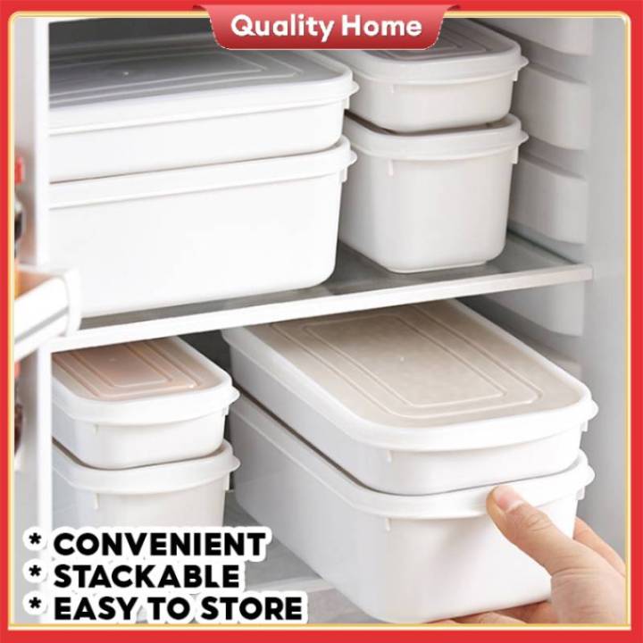 Refrigerator Storage Box Japanese Style White Sealed Food Fresh Storage ...