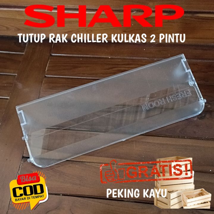 TUTUP RAK CHILLER KULKAS SHARP 2 PINTU UKURAN 42,5 X 15,5 CM ORIGINAL ...