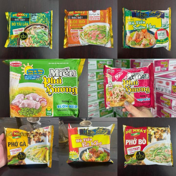 Acecook Beef Rice Noodles Quick Meal Chicken Seafood Snack Instant Rice ...