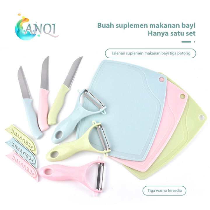 Pisau Set Keramik 3 IN 1 | Set Talenan | Serutan Buah | Alat Set Dapur ...