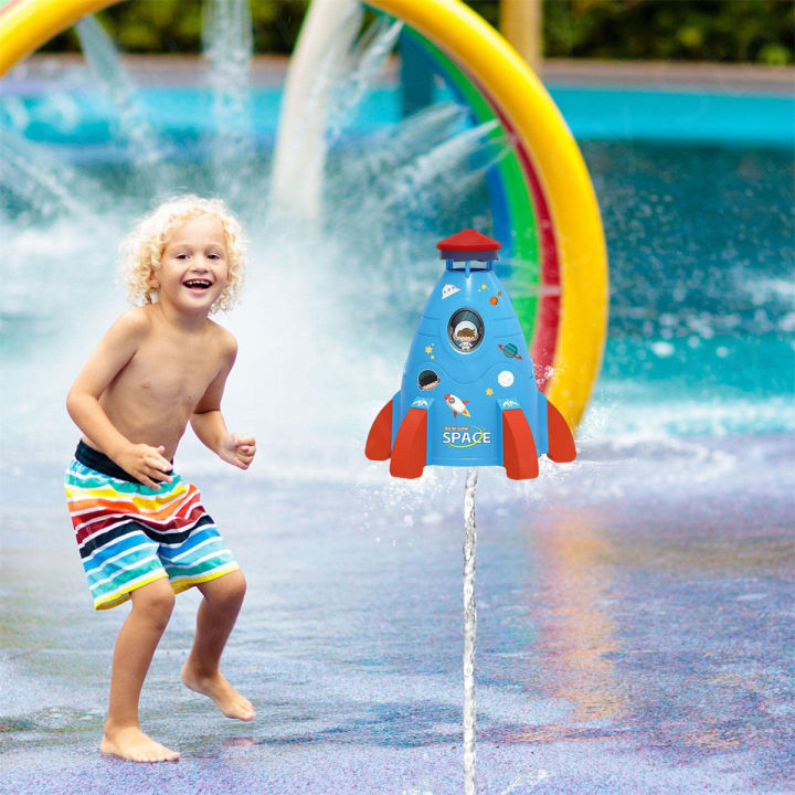 Kids Toys Outdoor Rocket Water Sprinkler Toys 360° Rotating Rocket ...