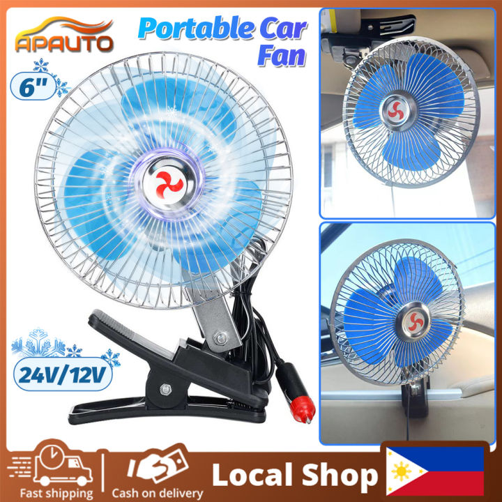 12V 24V Portable Cooling Car Fan Mini Vehicle Cooler Window Dashboard ...