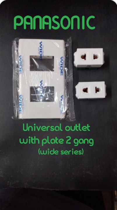 PANASONIC UNIVERSAL OUTLET 2 GANG WITH PLATE (wide series) | Lazada PH