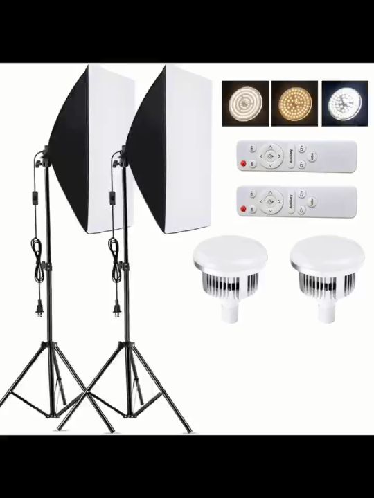 Studio Photography Light kit Softbox Lighting Set with 85W/300W Bi ...