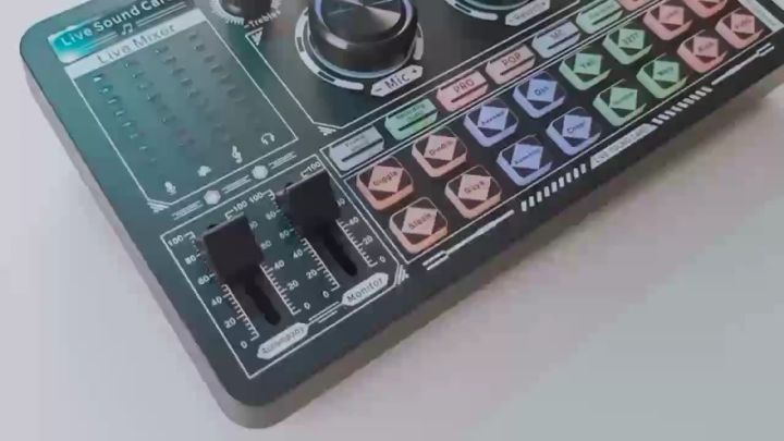 Mikrofon kartu suara siaran langsung ganda/Soundcard F999 Audio USB ...