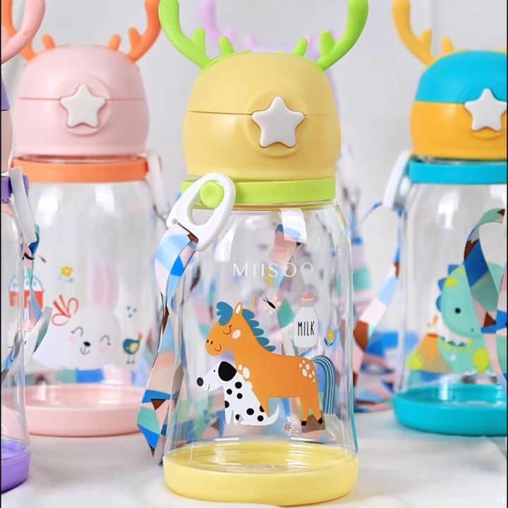 MIISOO Botol Minum Anak Lucu Motif Tanduk Rusa Anti Tumpah Botol Susu ...