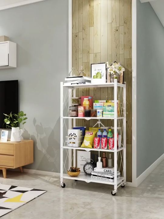 TADINI Foldable Storage Rack With Wheel Rak Dapur Rak Kabinet Dapur Rak ...