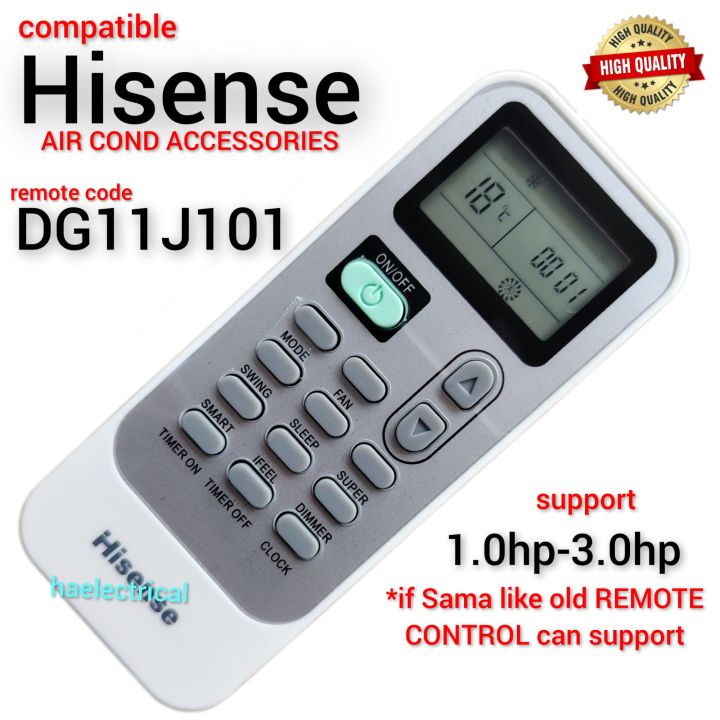 Hisense air cond accessories REMOTE CONTROL DG11J1-01 | Lazada