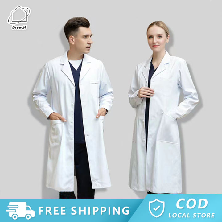 Lab Coat White Coat Doctor Coverall Doctor Coat Medical Coverall S-XXXL ...