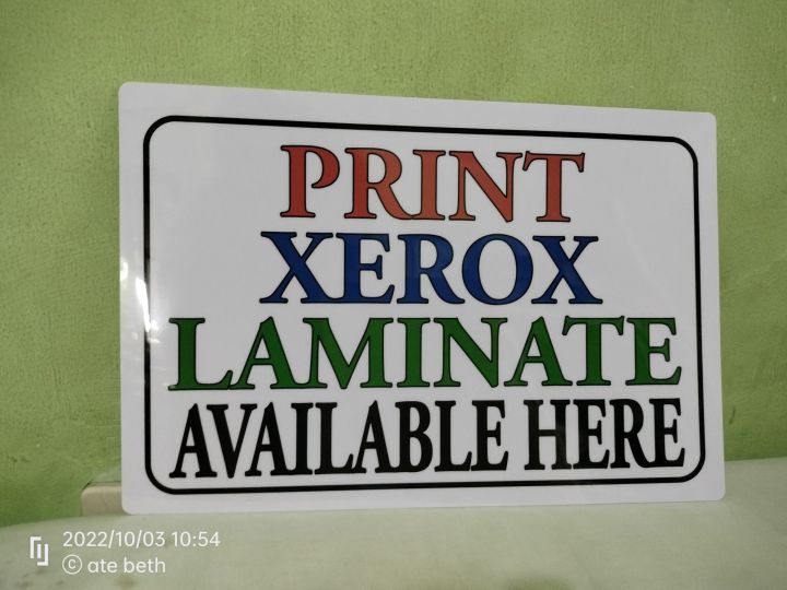 Print Xerox Laminated Available Signage PVC Plastic (Like ID) 7.8x11 ...