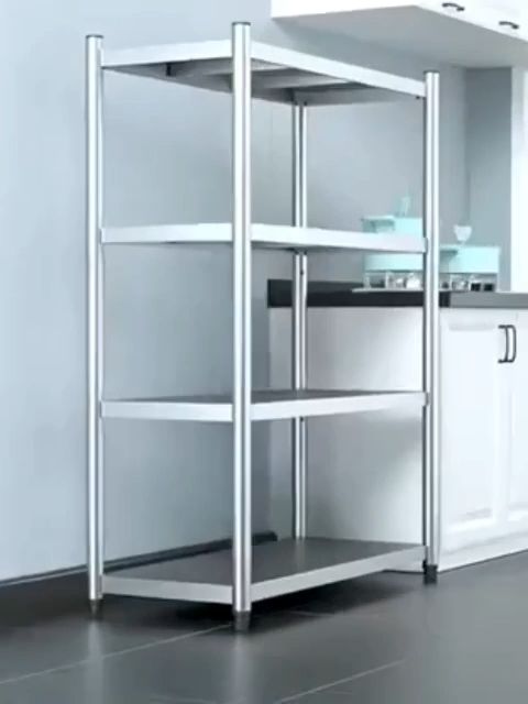 304 Stainless Steel Kitchen Storage Cabinet Rack With Wheels Heavy Duty ...
