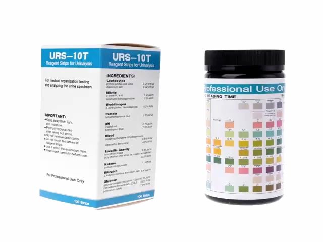New 100 Strips URS-10T Urinalysis Reagent Strips Urinalysis To Monitor ...