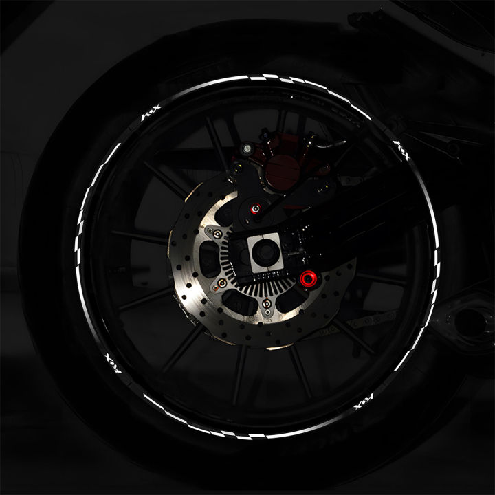 17inch Motorcycle Wheel Sticker Reflective Rim Decal Hub Stripe Tape ...