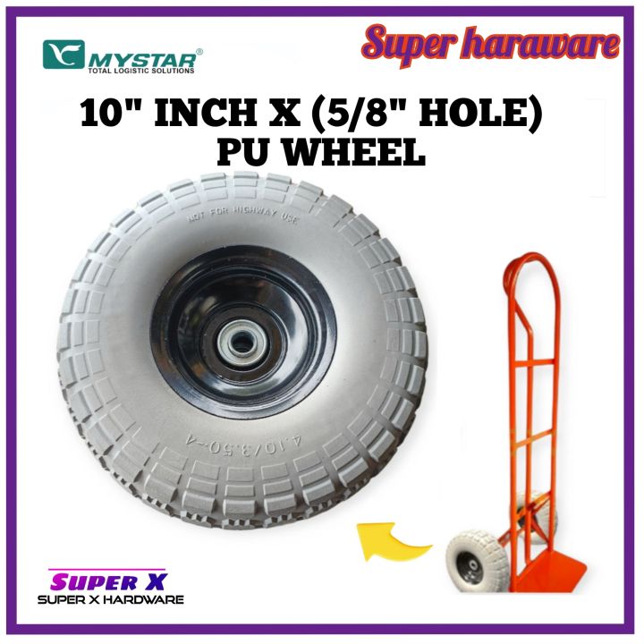 Mystar 10 inch PU (Polyurethane) Wheel for P Shape Hand Truck Trolley ...