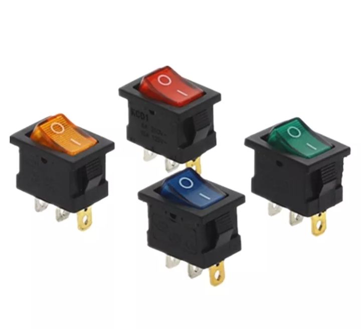 ON-OFF MINI ROCKER SWITCH 3PINS WITH LIGHT 220V | Lazada PH