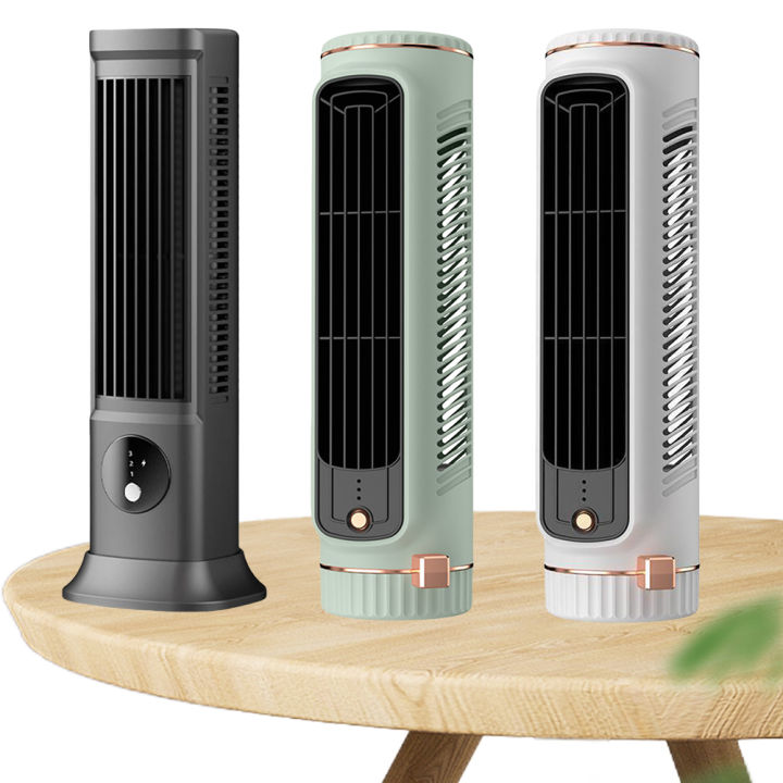 Summer Ventilation Fan Quiet Bladeless Fan USB Rechargeable 3 Speeds ...