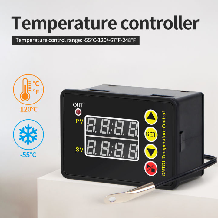 AC110-220V Digital Microcomputer Temperature Controller Thermostat Heating Cooling Control ...