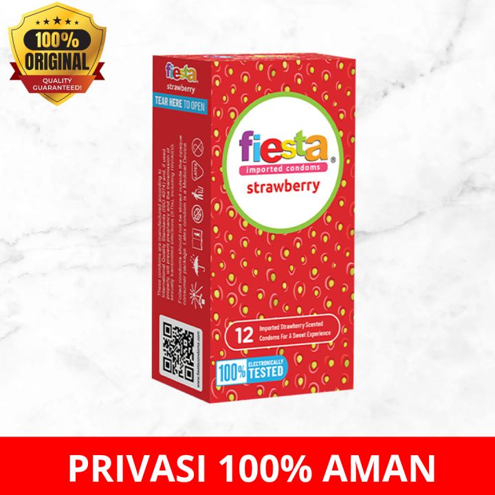 Kondom fiesta aroma/rasa buah strawberry | Lazada Indonesia