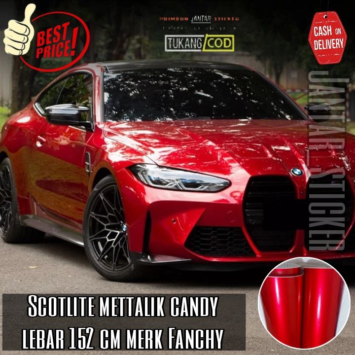 Sticker Scotlite Mobil Lebar 152 cm Stiker Dark Red Mettalik Candy ...