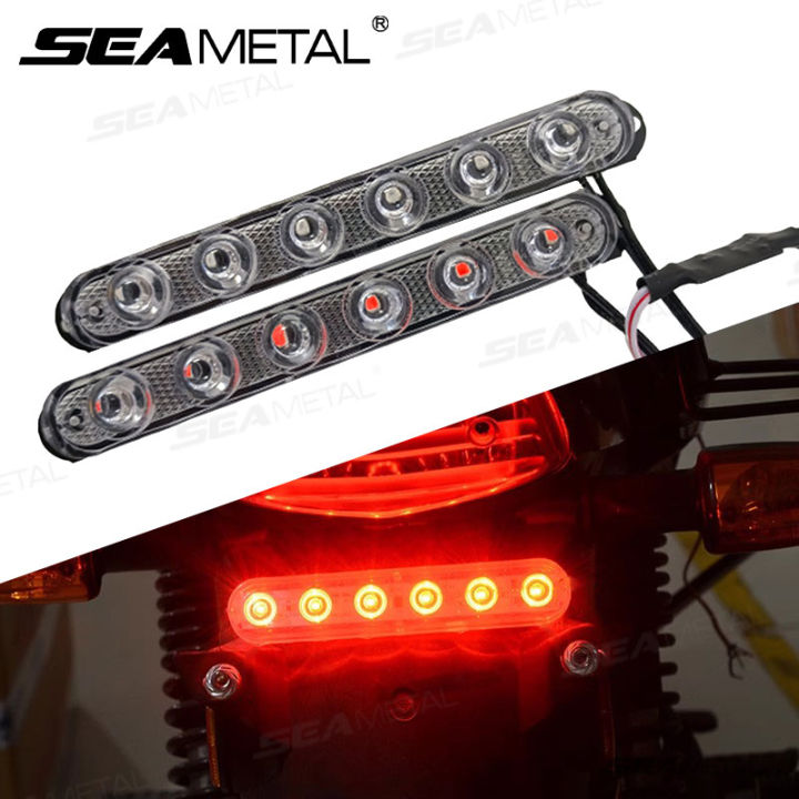 SEAMETAL 2pcs Motorcycle LED Strobe Warning Lights Grille Flashing ...