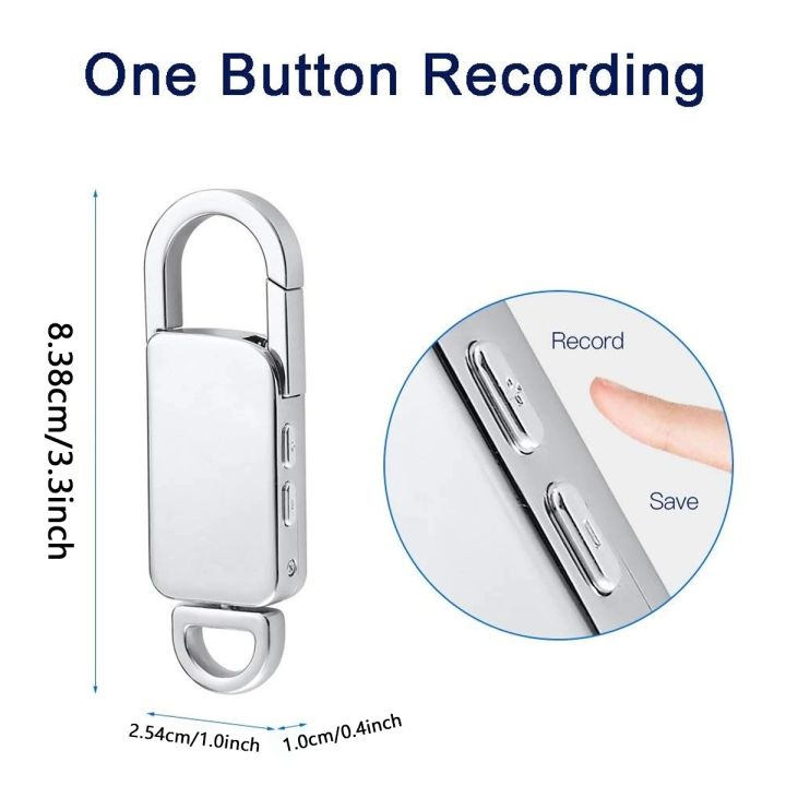 64GB Mini Digital Recorder Spy Keychain Voice Recorder -750 Hours ...