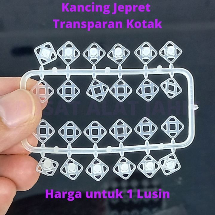 KANCING JEPRET CETEK CETET SNAP BUTTON PLASTIC PLASTIK TRANSPARAN ...