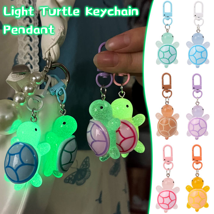 2PCS Glow In The Dark Turtle Keychain For Women Bag Pendant Cute ...