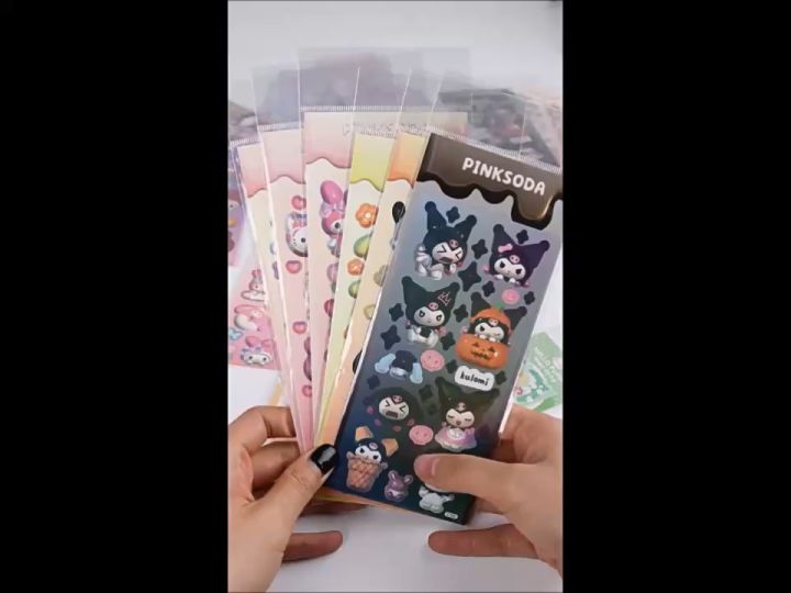 Sanrio Guka Sticker 3D三丽鸥咕卡贴纸 Pelekat Kartun Comel Cinnamoroll Kuromi ...