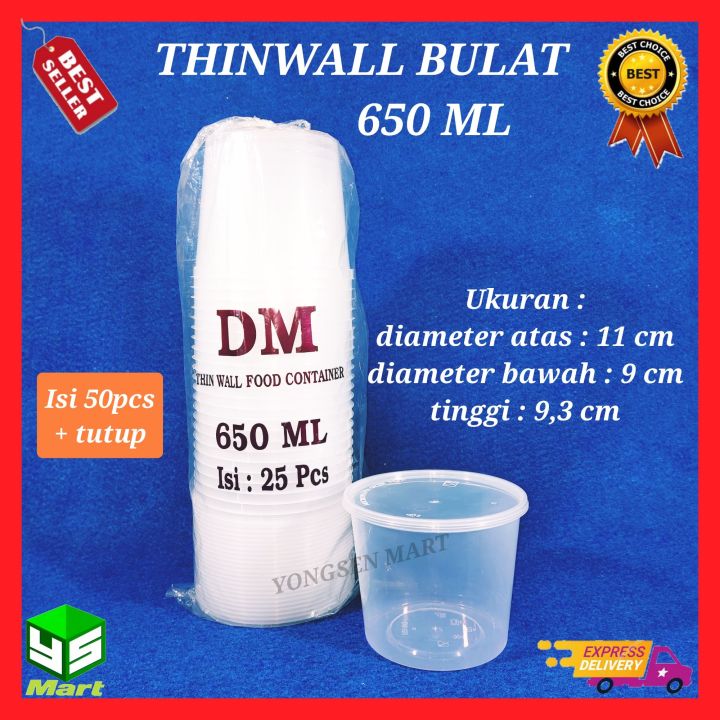 Thinwall DM R bulat 650 ml kotak plastik tempat makanan microwave ...