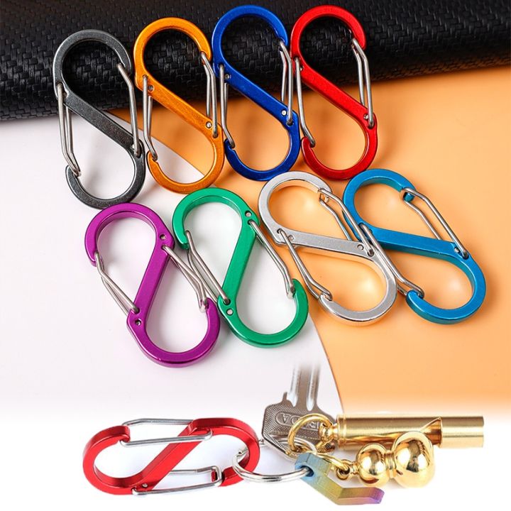 S-jenis Carabiner Buckle Keychain Clip Hook aloi aluminium luar 8-watak ...