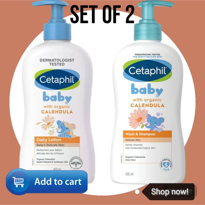Set of 2 cetaphil baby daily lotion and cetaphil gentle baby wash and ...