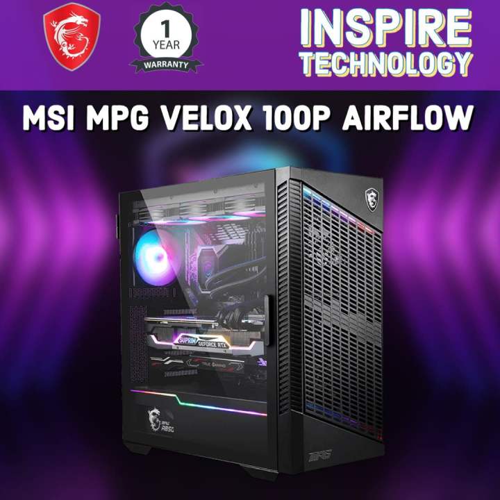# MSI MPG VELOX 100P AIRFLOW Mid Tower ARGB T.G Chassis # | Lazada