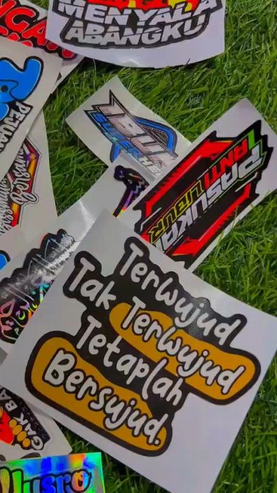 Sticker Sticker Satuan Menyala Abangku glossy & Hologram Sudah Dipotong ...